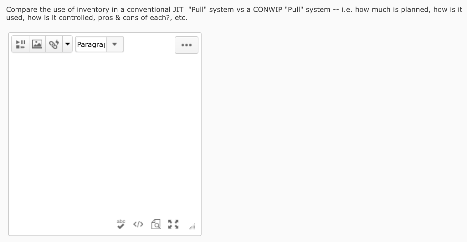 Solved Compare the use of inventory in a conventional JIT | Chegg.com