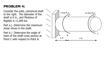 Solved Consider the solid , cylindrical shaft to the right. | Chegg.com