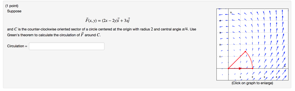 Solved (1 point) Suppose and C is the counter-clockwise | Chegg.com