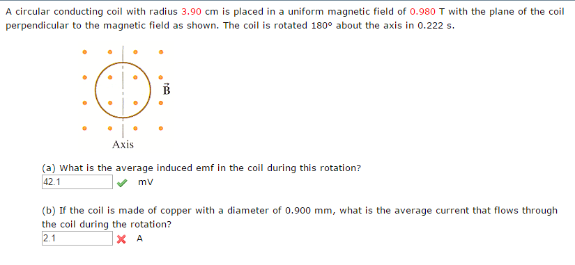 Solved A circular conducting coil with radius 3.90 cm is | Chegg.com