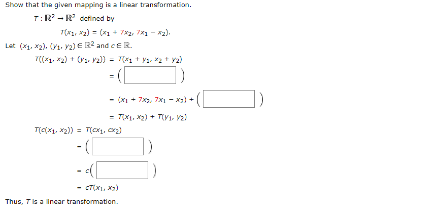 Solved Show That The Given Mapping Is A Linear