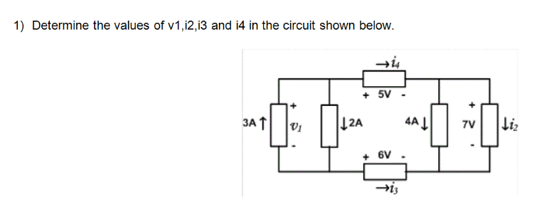 Solved Determine the values of v1,i2,i3 and i4 in the | Chegg.com