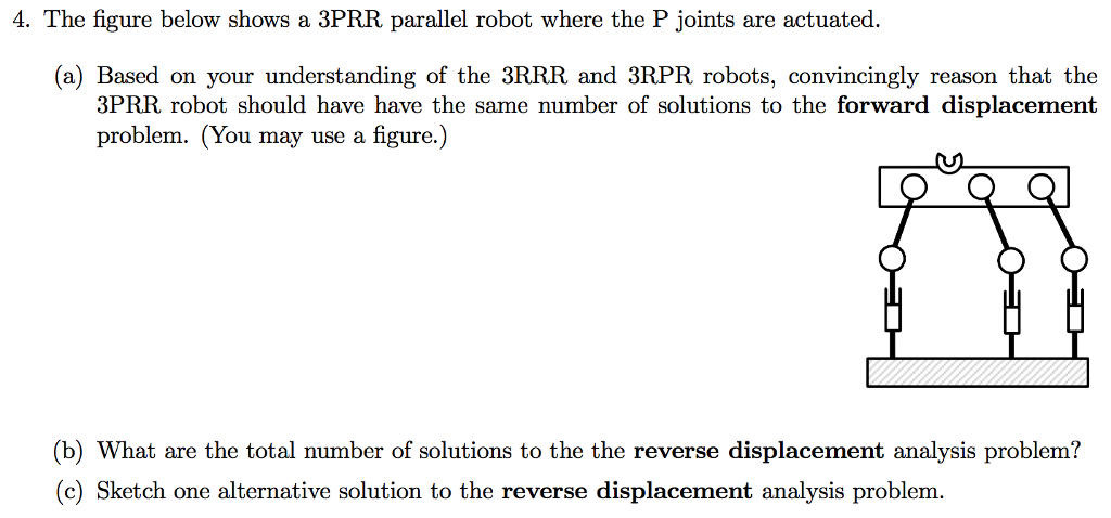 Solved The figure below shows a 3PRR parallel robot where | Chegg.com