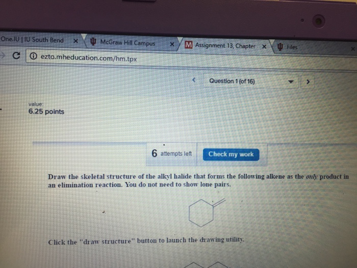 Solved Draw the skeletal structure of the alkyl halide that | Chegg.com
