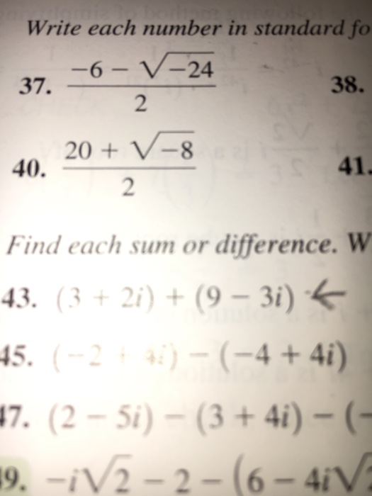 Solved Write each number in standard fo find each sum or | Chegg.com
