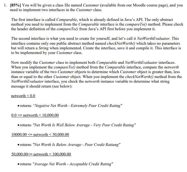 Solved Customer Java Customer Class Allows Objects