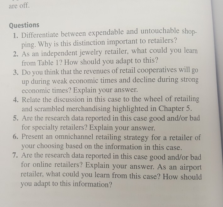 are off. Questions 1. Differentiate between | Chegg.com