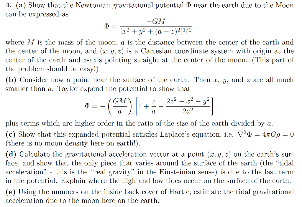 Solved Show that the Newtonian gravitational potential Phi | Chegg.com