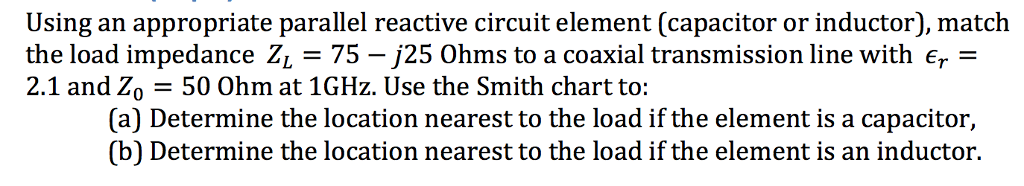 Using an appropriate parallel reactive circuit | Chegg.com