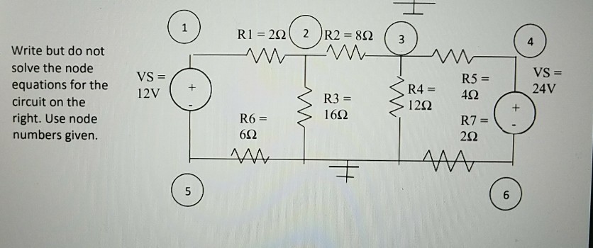 Solved Write but do not solve the node equations for the | Chegg.com