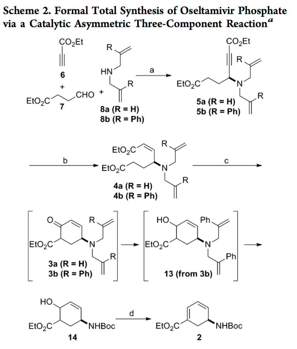 Solved Formal Total Synthesis of Oseltamivir Phosphate via a | Chegg.com