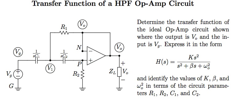 Transfer Function of a HPF Op-Amp Circuit Transfer | Chegg.com