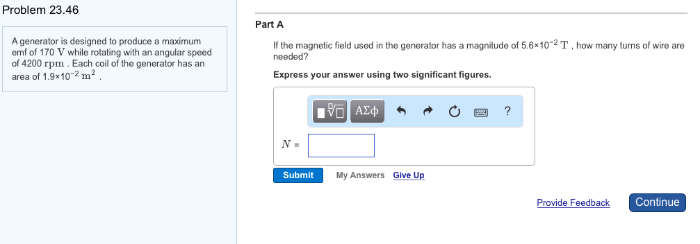 Solved Problem 23.46 Part A A generator is designed to | Chegg.com