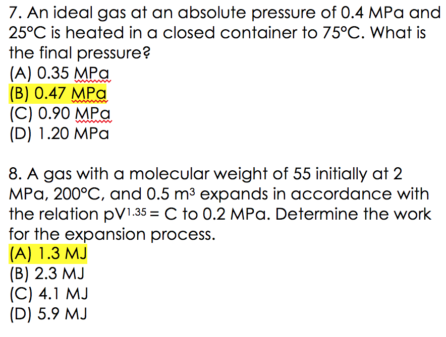 Solved 7. An ideal gas at an absolute pressure of 0.4 MPa | Chegg.com
