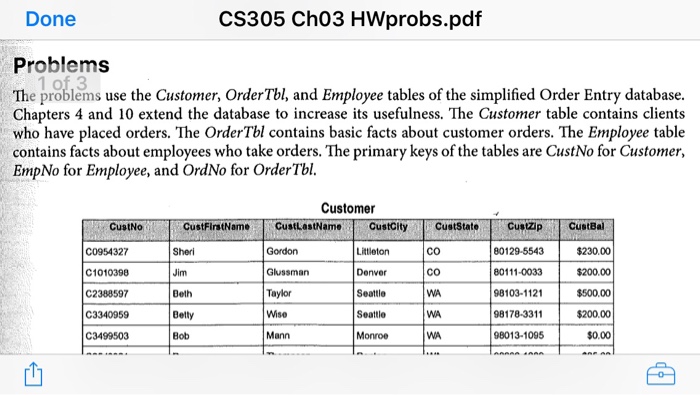 Solved Done CS305 Ch03 HWprobs.pdf Problems 1 of,3 The | Chegg.com