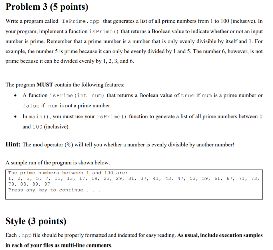 Solved Problem 1 (6 points Write a program called | Chegg.com