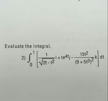 Solved Evaluate the integral integral_0^1 [1/Squareroot 2t | Chegg.com