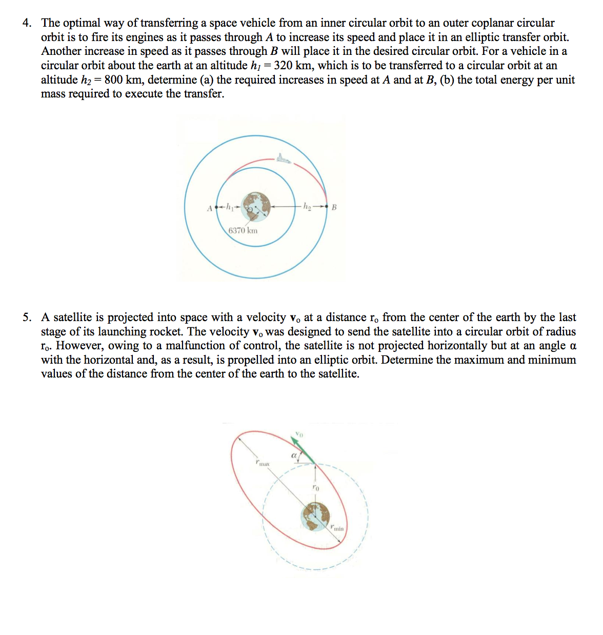4. The optimal way of transferring a space vehicle | Chegg.com