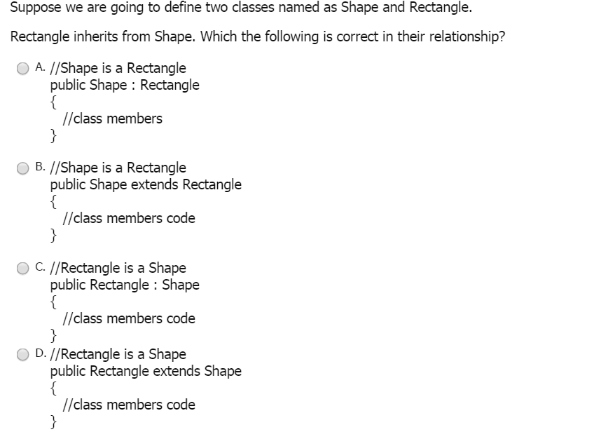 Solved Suppose we are going to define two classes named as | Chegg.com