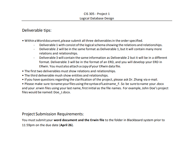Solved Overview The Objective Of Project 1 Is To Develop A 5838