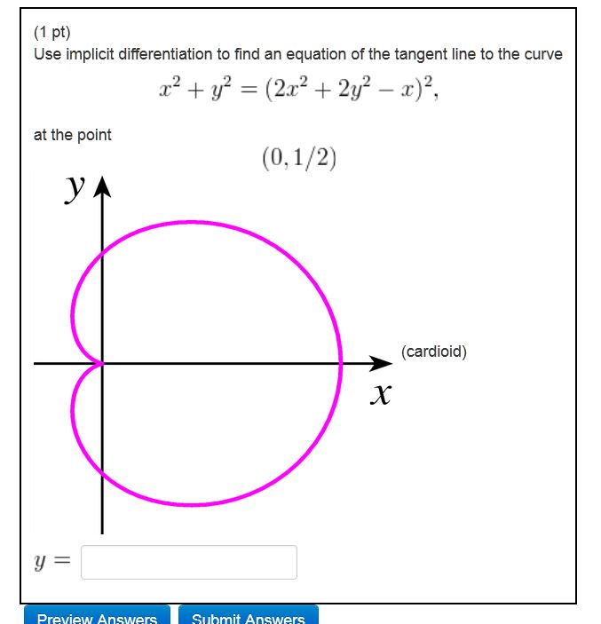 Solved Use implicit differentiation to find an equation of | Chegg.com