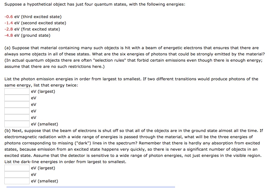 Solved Suppose A Hypothetical Object Has Just Four Quantum 