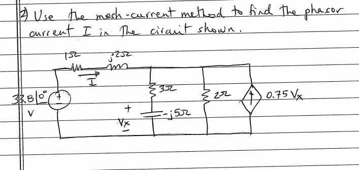 Solved Use the mesh-current method to find the phasor | Chegg.com