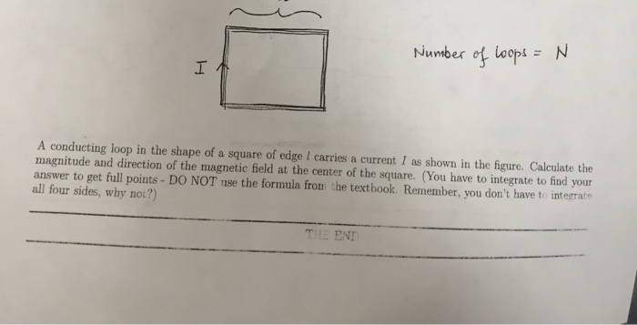 Solved A conducting loop in the shape of a square of edge | Chegg.com