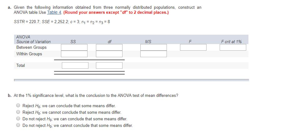 Solved a. Given the following information obtained from | Chegg.com