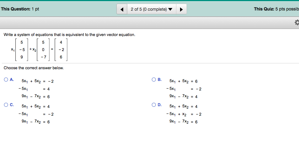 Solved Write a system of equations that is equivalent to the | Chegg.com
