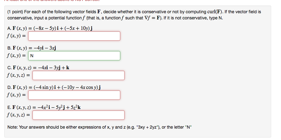 Solved For each of the following vector fields F, decide | Chegg.com