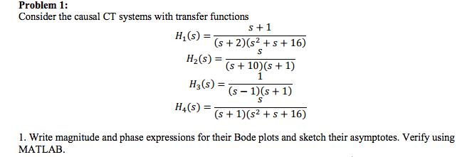 Solved Consider the causal CT systems with transfer | Chegg.com