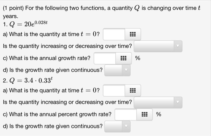 Solved For the following two functions, a quantity Q is | Chegg.com