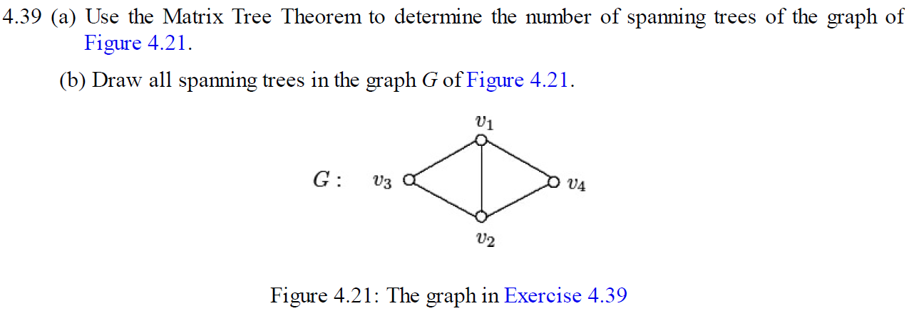 Solved Use the Matrix Tree Theorem to determine the number | Chegg.com