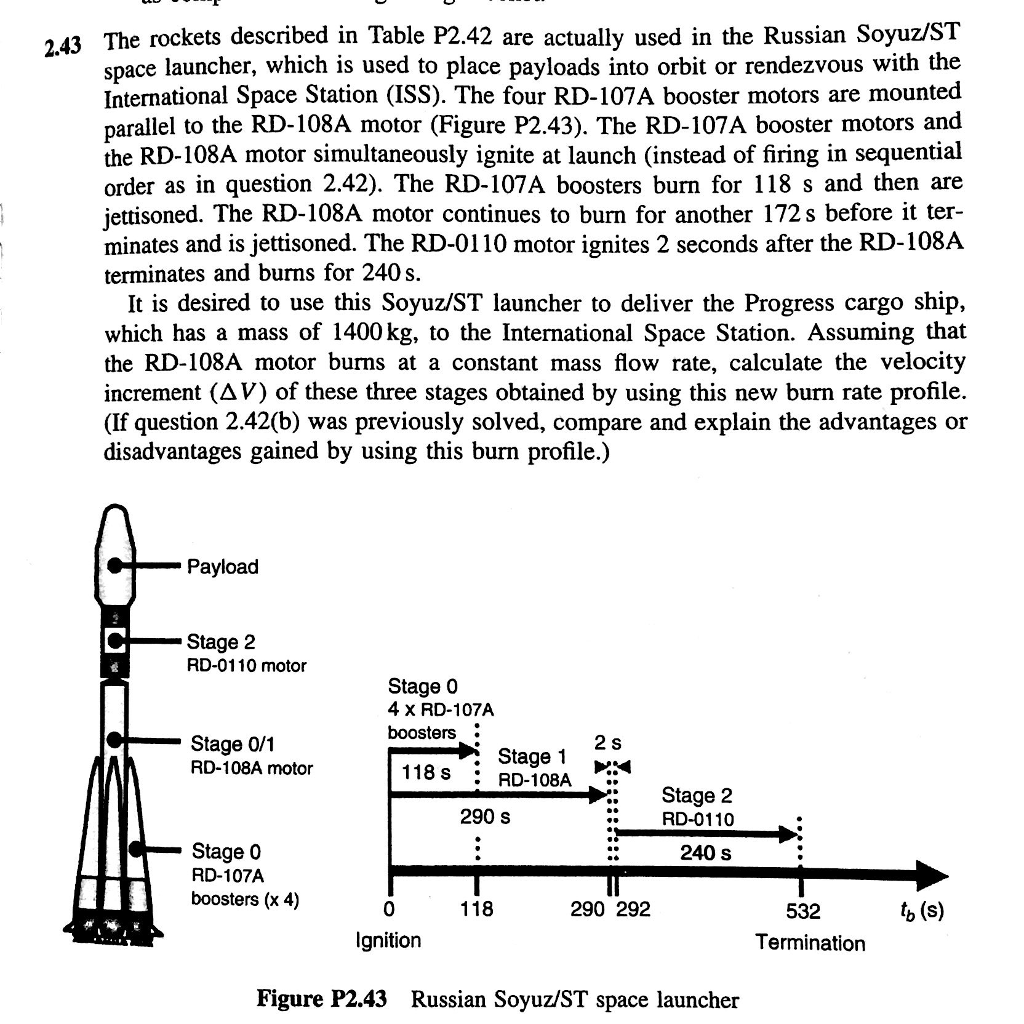 Solved Table P2.42 Multi-staged rocket space launcher | Chegg.com