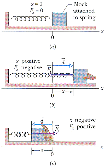Solved A spring and block are in the arrangement of the | Chegg.com