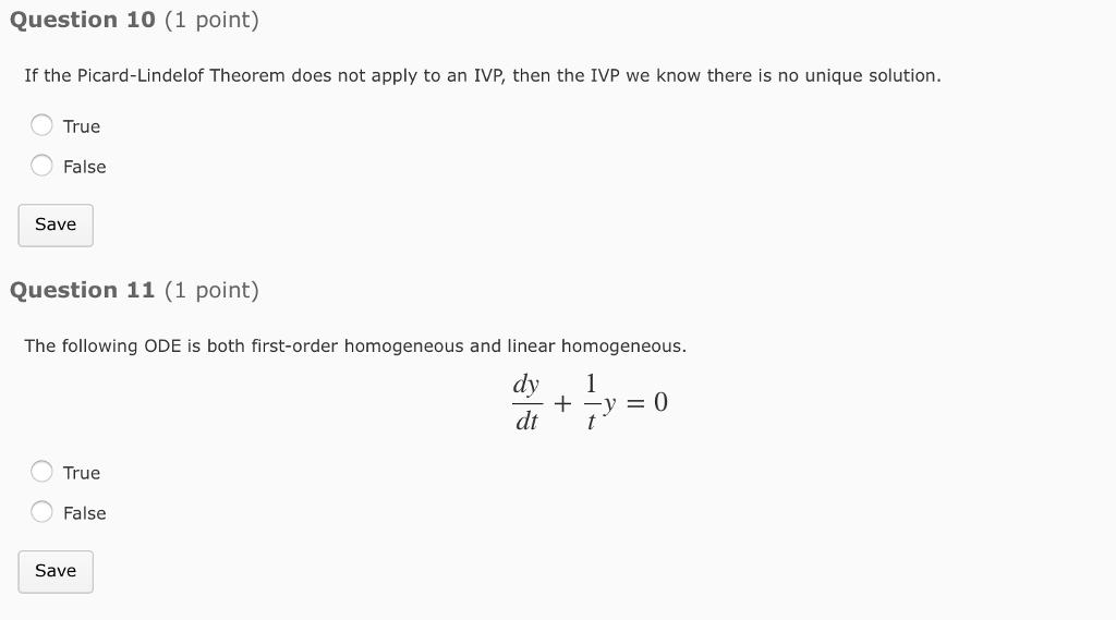 Solved Question 10 (1 point) If the Picard-Lindelof Theorem | Chegg.com