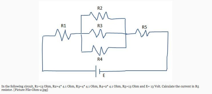Solved In the following circuit, R1=i3 Ohm, R2=4* 4.1 Ohm, | Chegg.com
