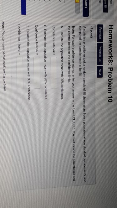 Solved Homework8: Problem 10 em 10 9s computed the sample | Chegg.com