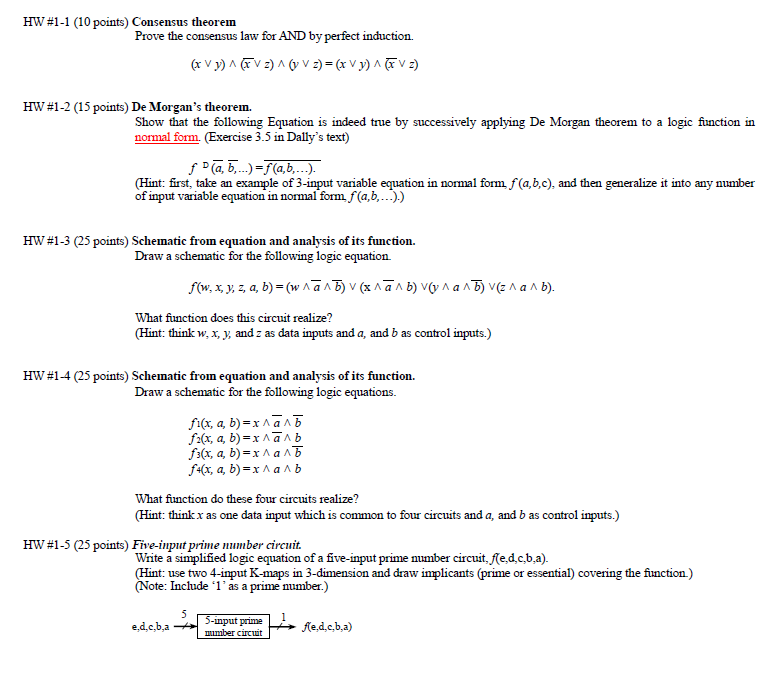 Solved HW 1-1 (10 points) Consensus theorem Prove the | Chegg.com