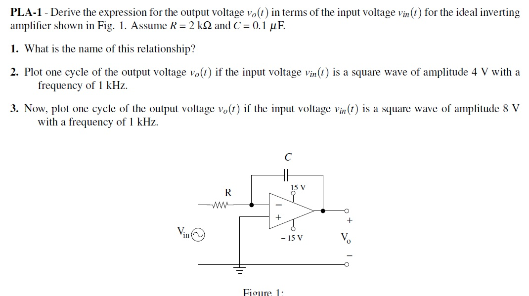 Solved Derive the expression for the output voltage v0(t) in | Chegg.com