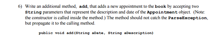 Solved Now you will create a class AppointmentBook that | Chegg.com