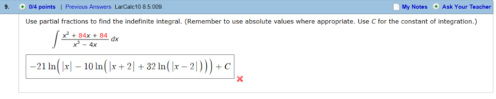 Solved Use partial fractions to find the indefinite | Chegg.com