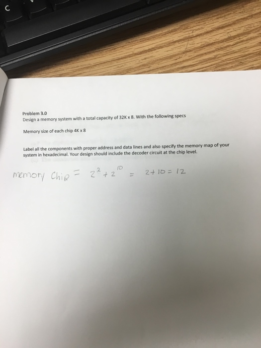 Solved Design a memory system with a total capacity of 32K | Chegg.com