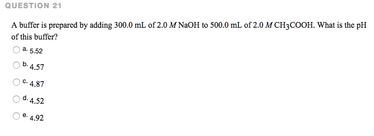 Solved A buffer is prepared by adding 300.0 mL of 2.0 M NaOH | Chegg.com