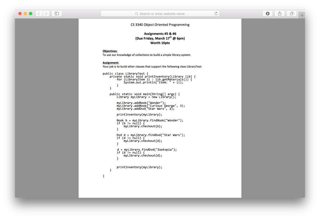 Solved a Search or enter website name CS 3340 Object | Chegg.com