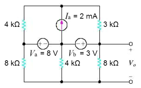 Solved Find Vo in the circuit in the figure below using | Chegg.com