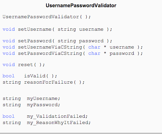 Solved Create a C++ class which, when fed a username and | Chegg.com