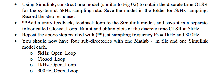 Solved Open Loop Step Response AO TH Step Zero-Order Hold | Chegg.com