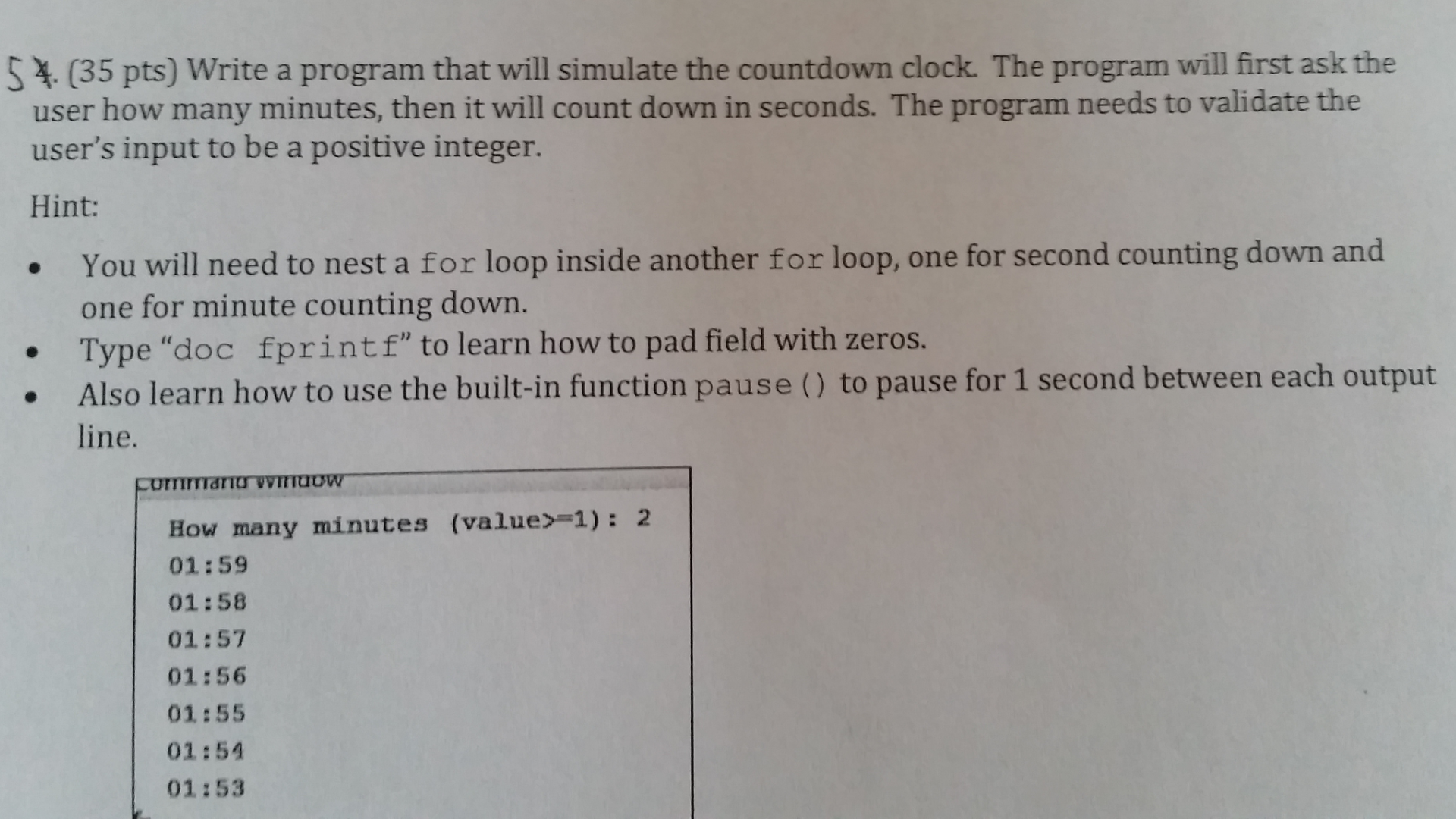 Write A Program That Will Simulate The Countdown